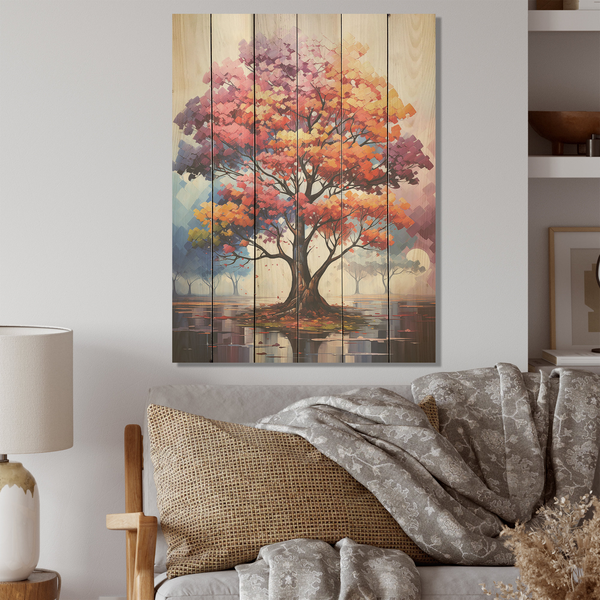 Lark Manor™ Bright Colors Maple Trees I - Tree Maple Wood Art On ...