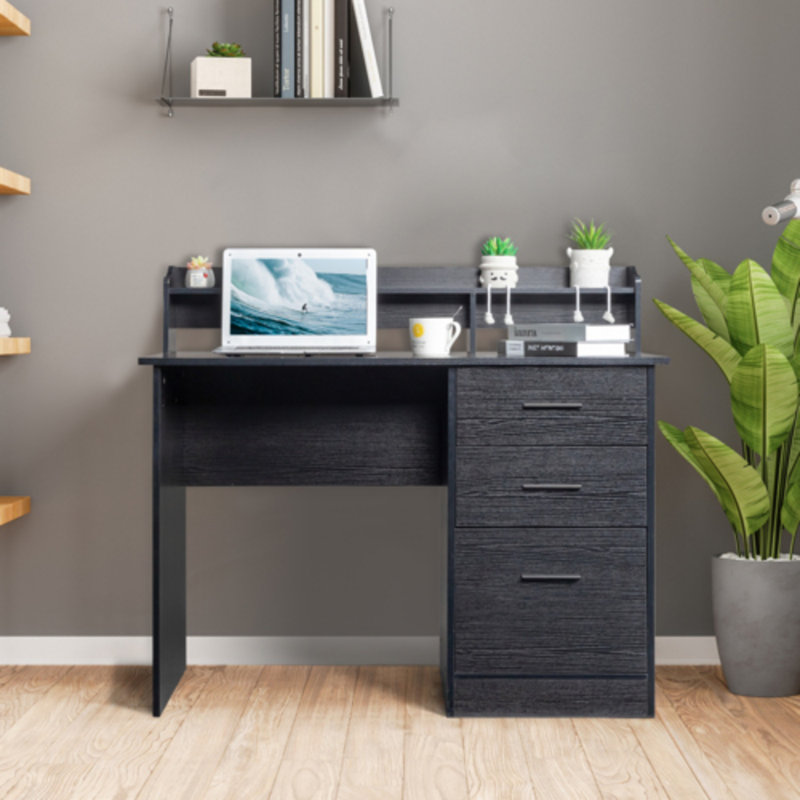 Winston Porter 43.31'' W Rectangle Computer Desk with Hutch | Wayfair