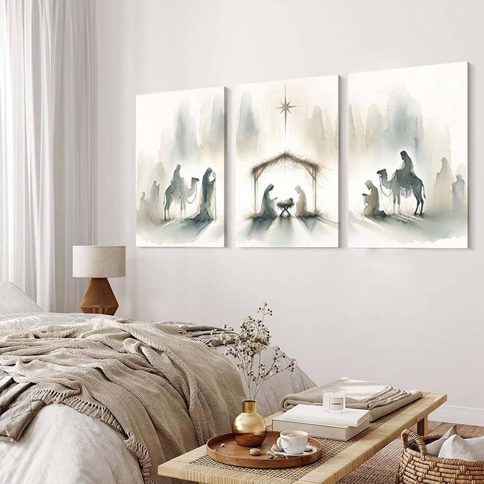 Ophelia & Co. Nativity Scene Art - Framed Canvas Christmas Nativity Art ...