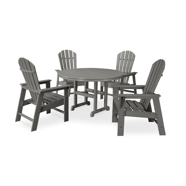 POLYWOOD® South Beach 5-Piece Round Farmhouse Dining Set | Wayfair