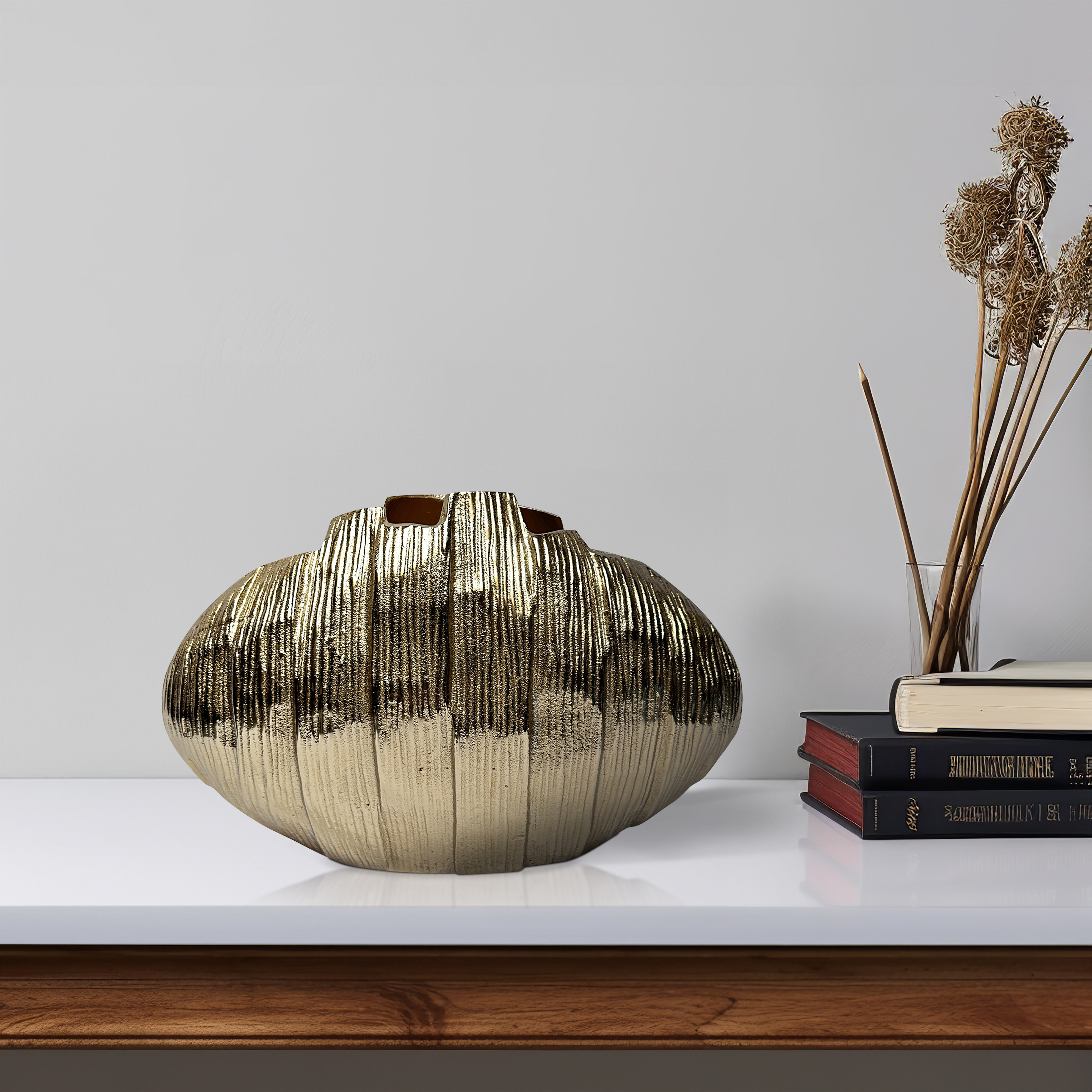 Mercer41 Metal, Pavia Gold Vase - Stylish Vases Collection | Wayfair