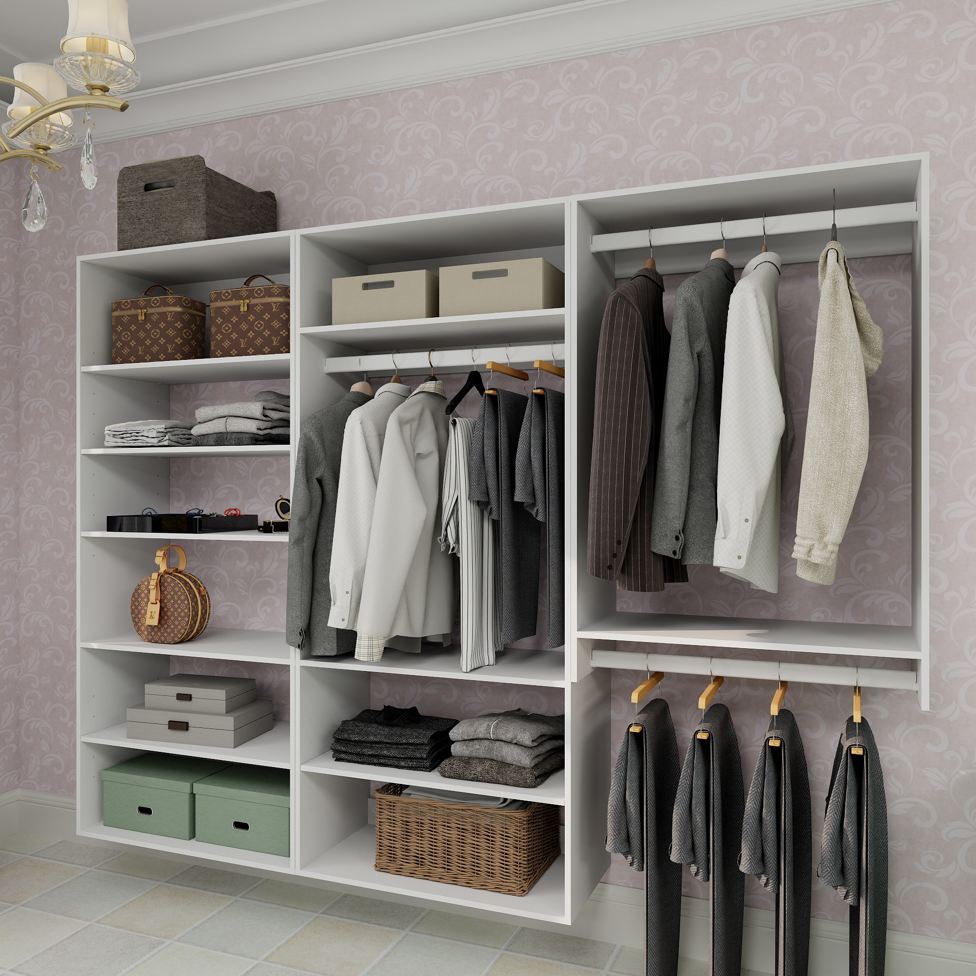 Latitude Run® Closet Organizer System with 3 Modular Units - Wayfair Canada