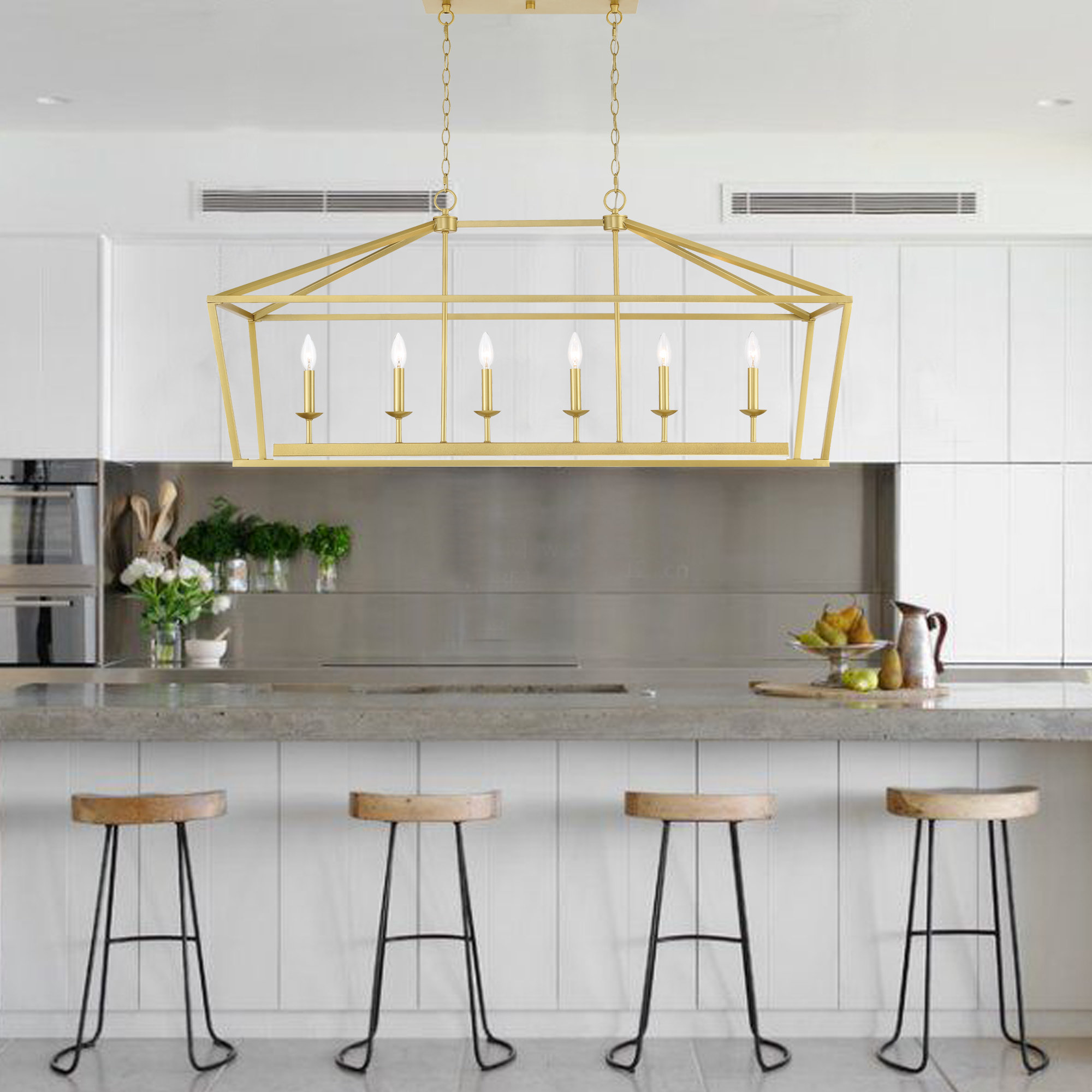 Laurel Foundry Modern Farmhouse Demi 6 - Light Steel Dimmable Kitchen ...