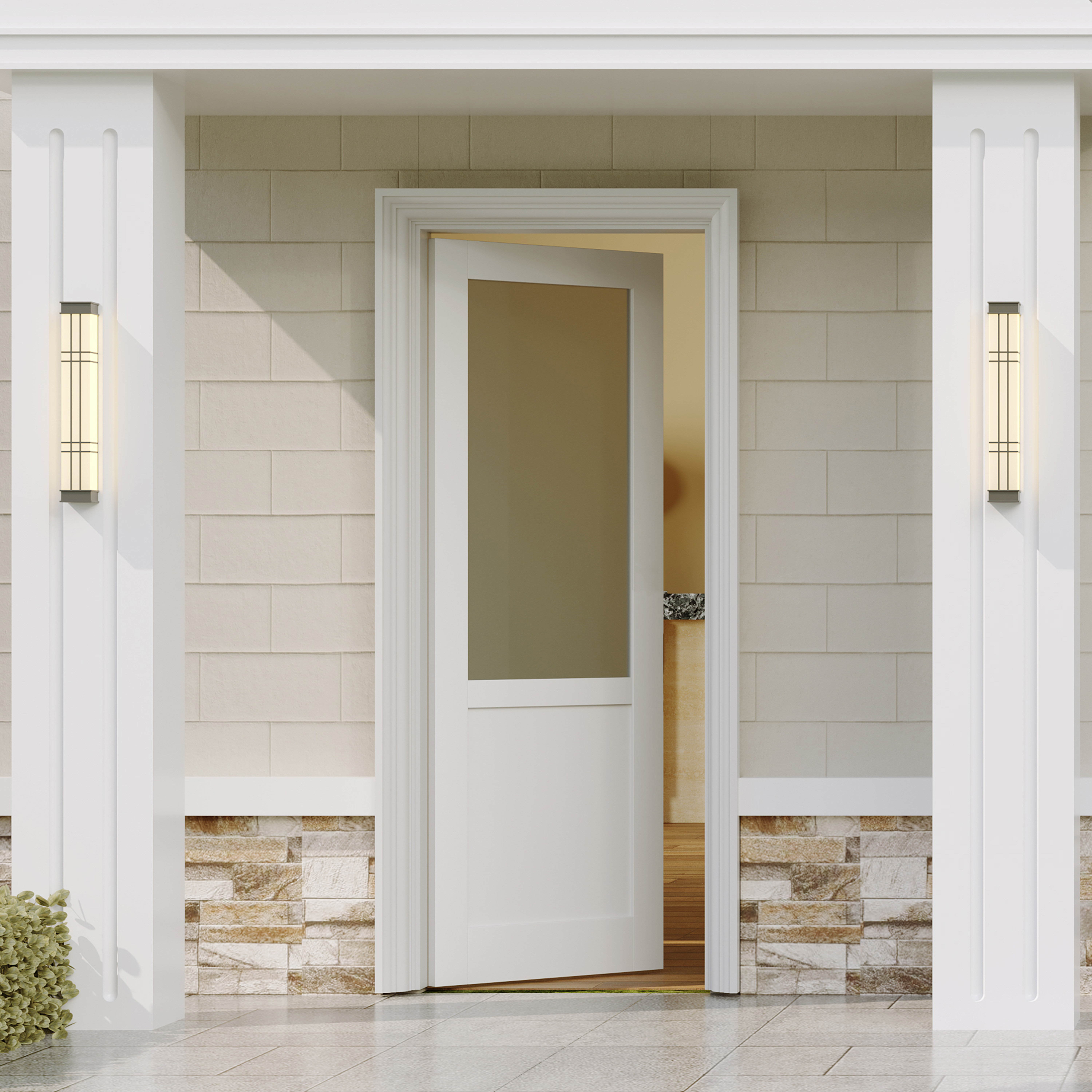 DOOOLI Entry Door Slab With Keypad Lock & Backup Key – Frosted Glass ...