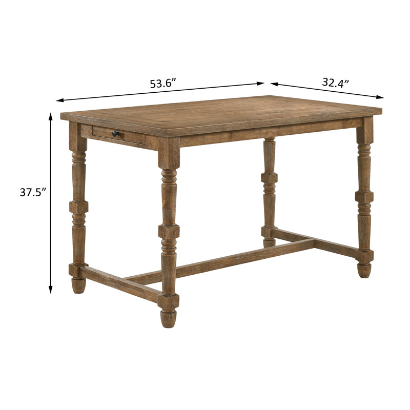 One Allium Way® Rectangle Counter Height Table in Brown | Wayfair