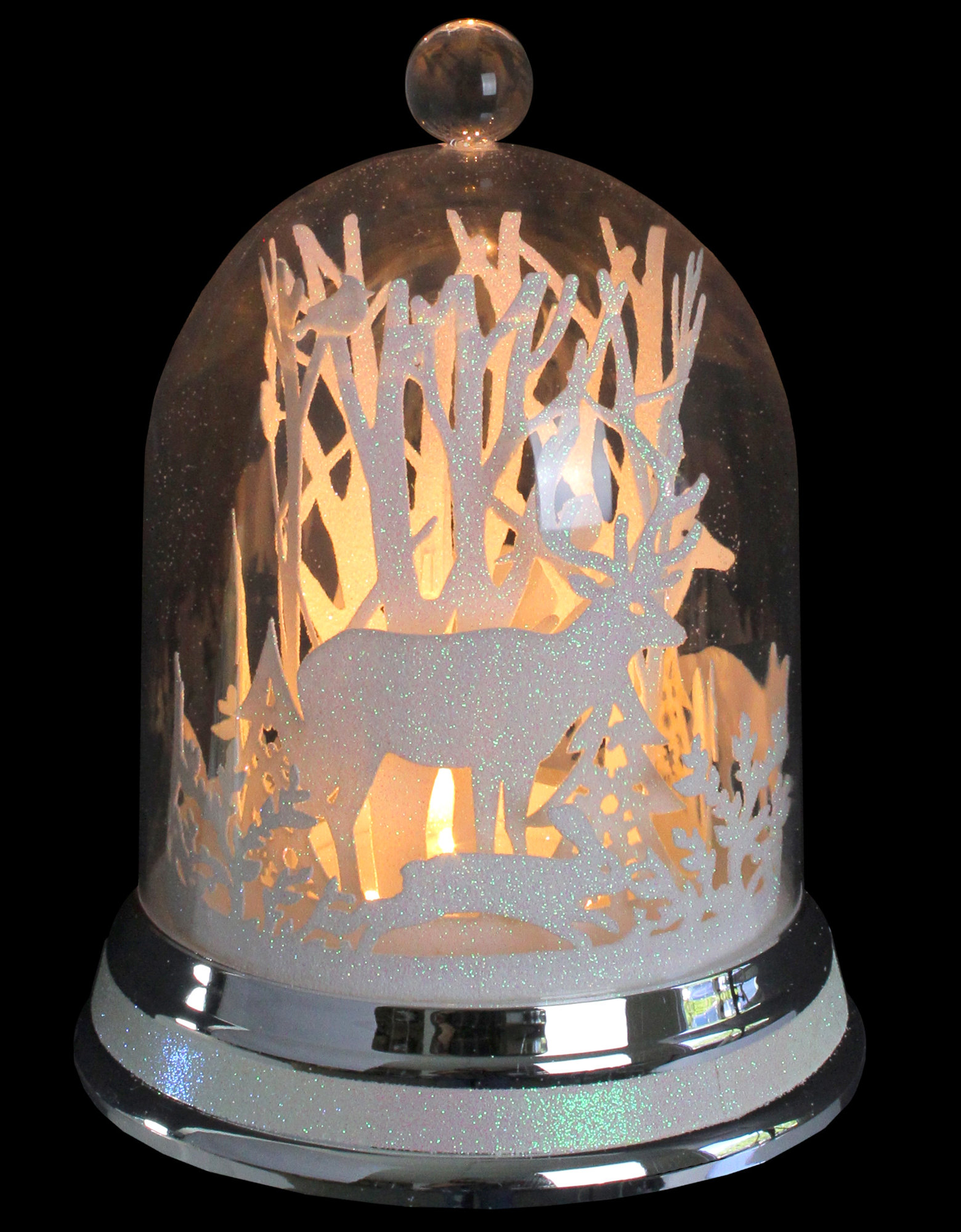 Northlight Seasonal 8.5" Silver LED Wintery Woodland Scene Light Up ...