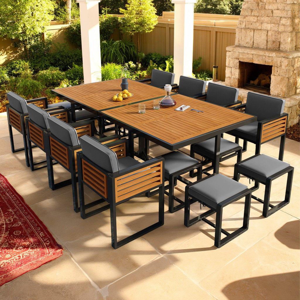 Hokku Designs 8-Seater Set - Commercial-Grade 400lb Chairs & Hidden ...