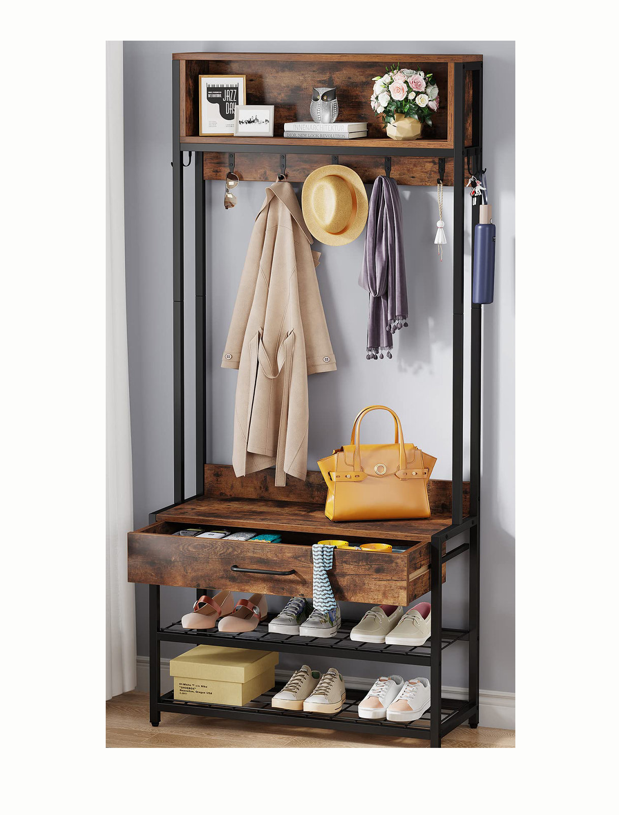 hall tree cupboard