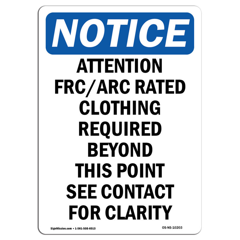SignMission Attention Frc Arc Rated Clothing Sign | Wayfair