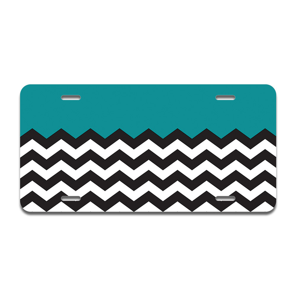 SignMission Teal Chevron Aluminum Licence Plate| Licence Plate 12" X 6 ...
