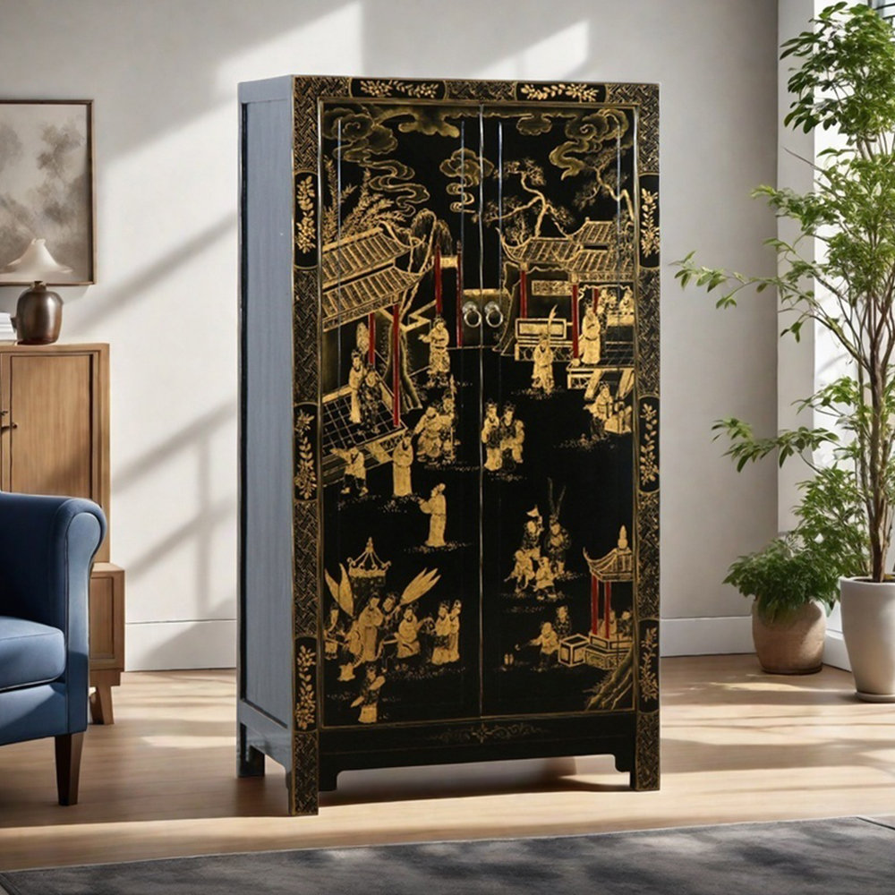 Parttlion Chinese style classical bedroom wardrobe | Wayfair