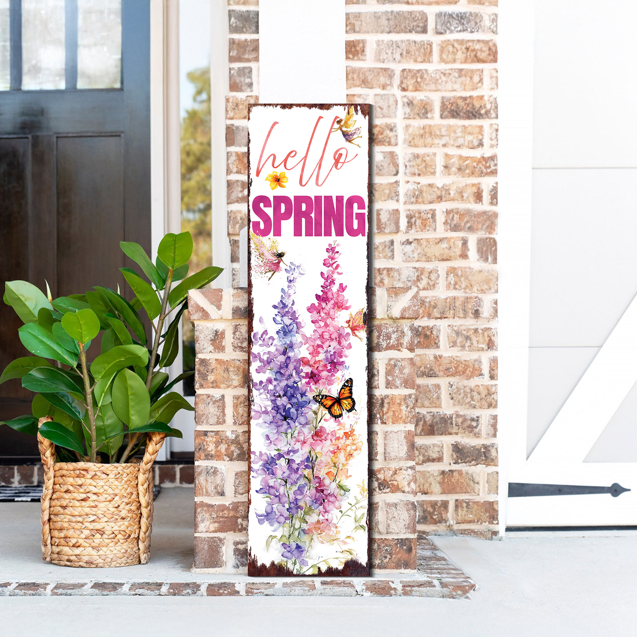 hello spring plaque