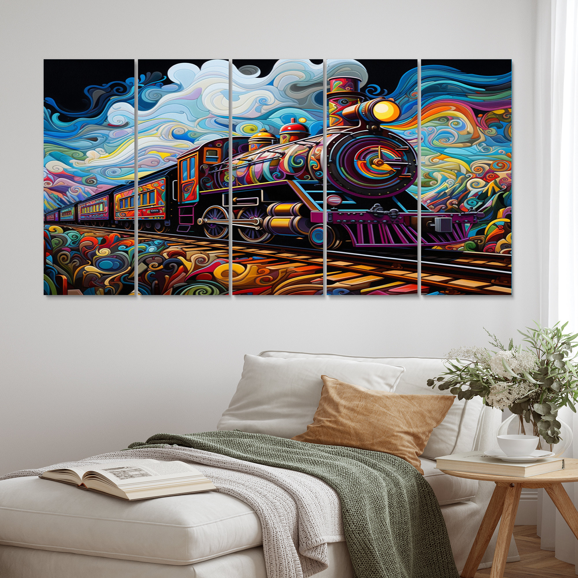 Red Barrel Studio® Abstract Train Whimsical Journey II 5 Pieces | Wayfair