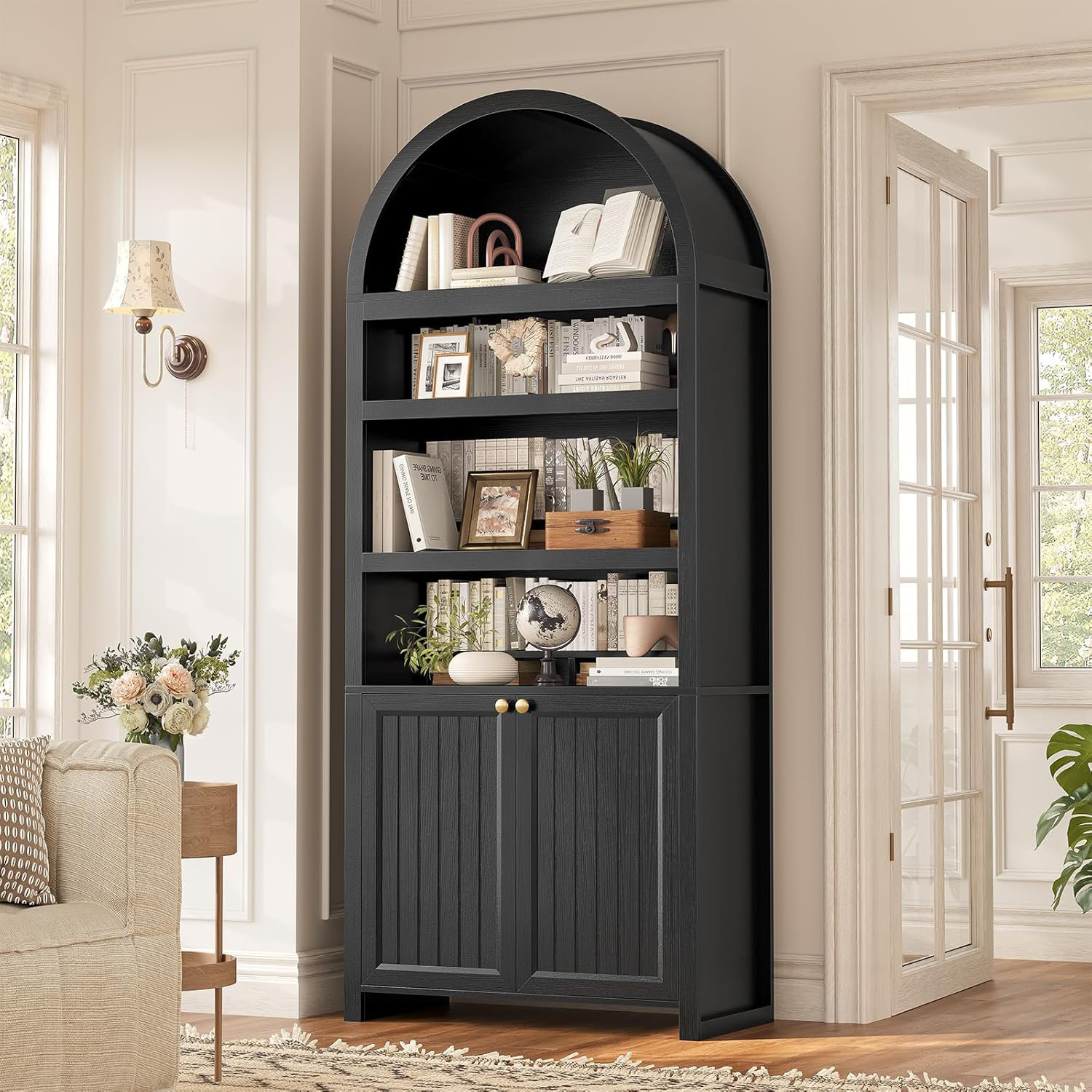 Latitude Run® 81" Tall Arched Cabinets, Bookcase with Storage & Reviews ...