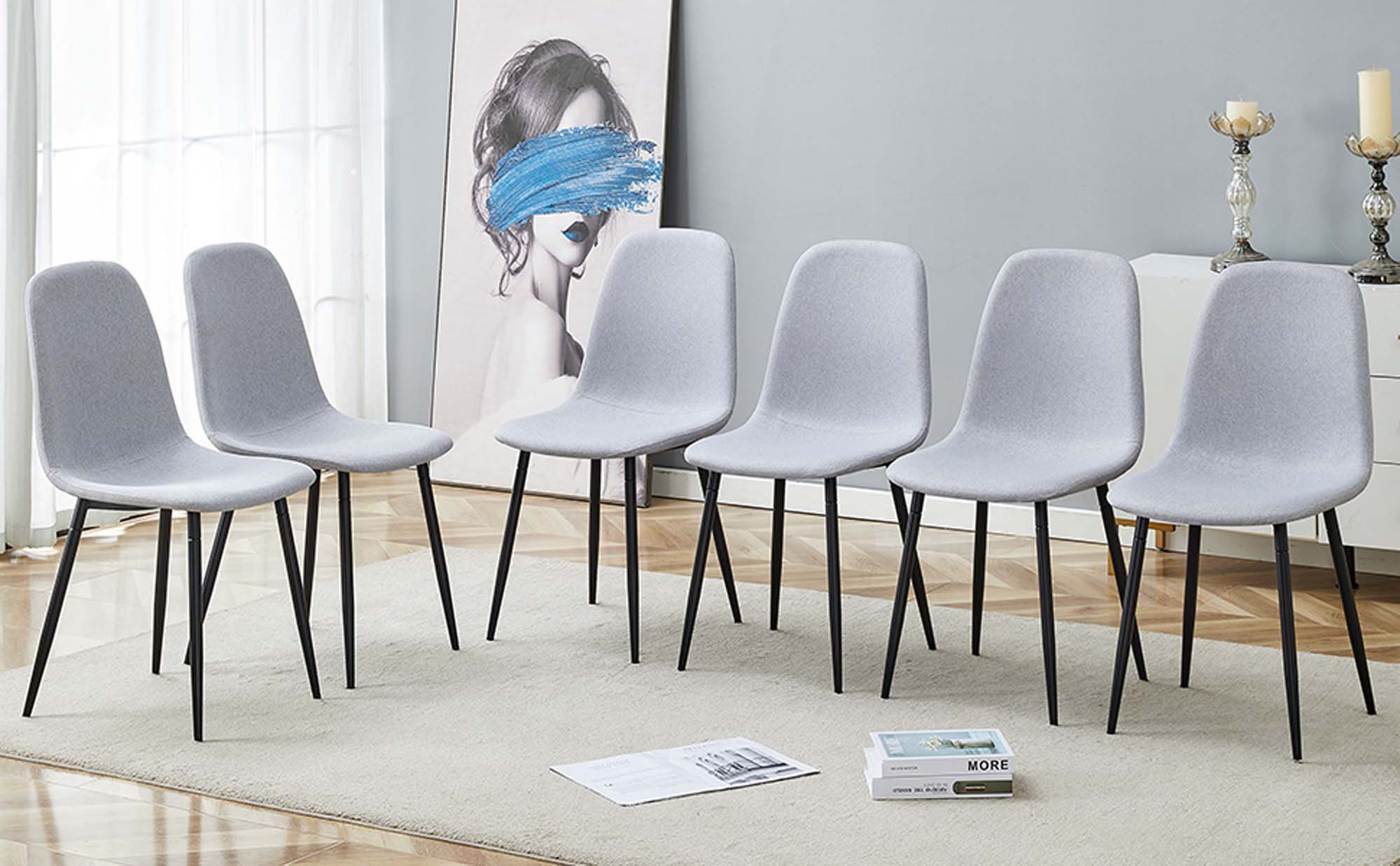 Corrigan Studio® Modern Minimalist Dining Chair Set,Six Chairs Per Box ...