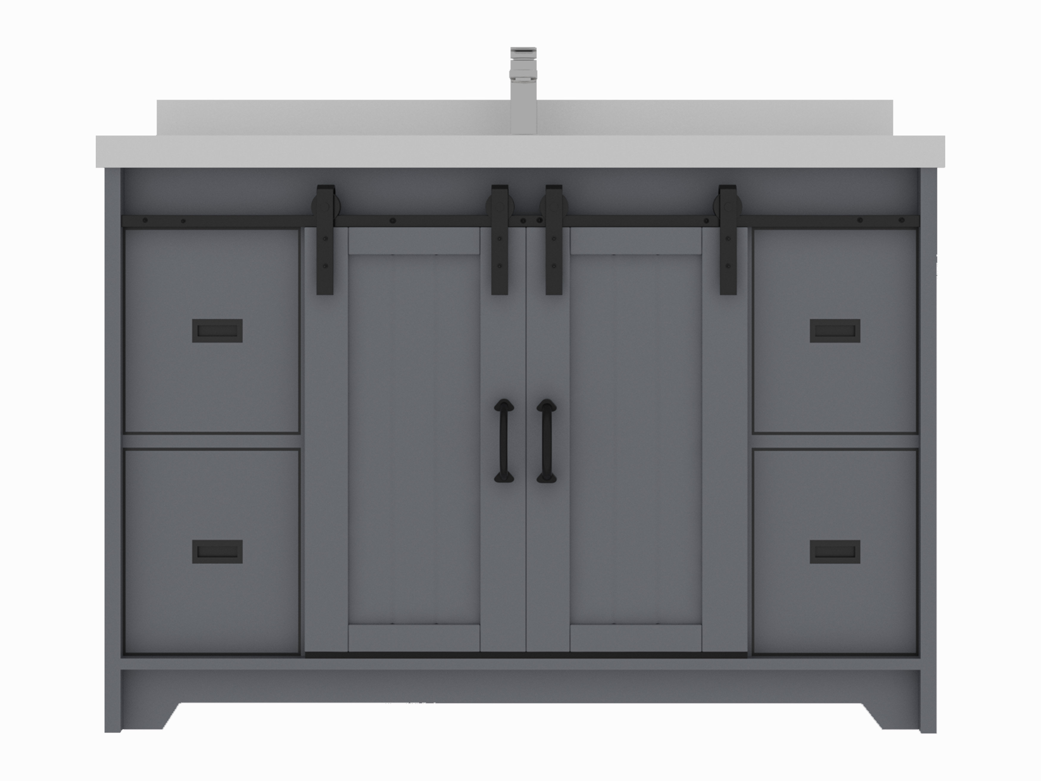 August Grove Armoire de salle de bain 48 po avec tiroirs 48 po ...
