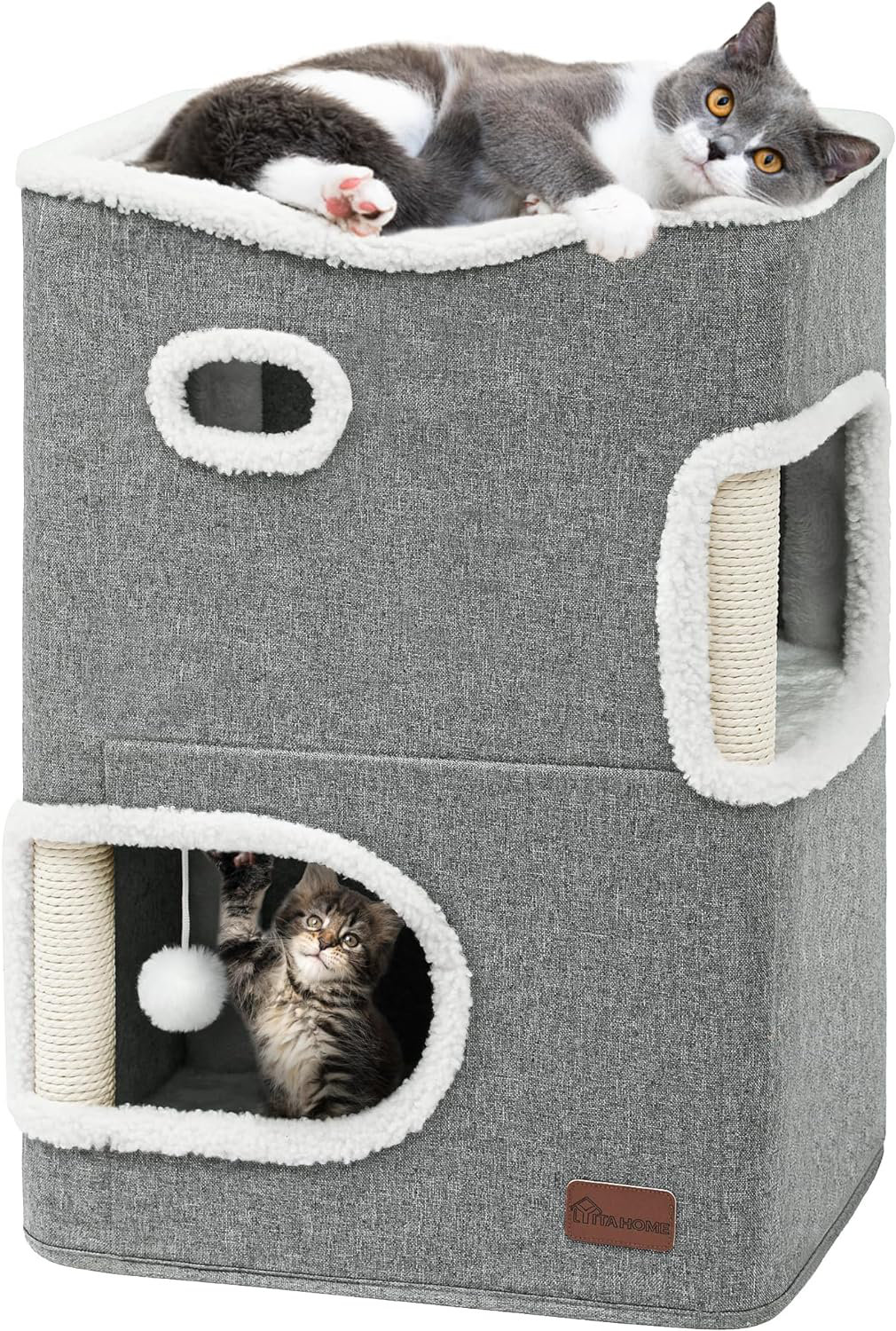 Tucker Murphy Pet™ Ethelle Cat Beds for Indoor Cats 2 Level Cat Cave ...