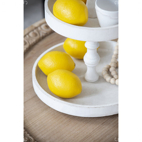 Ophelia & Co. Lula Wooden Two-Tiered Serving Tray & Reviews | Wayfair