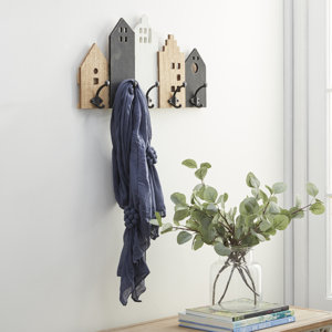 Sand & Stable™ Cayden Wall Mounted Coat Rack in Black/Brown & Reviews ...
