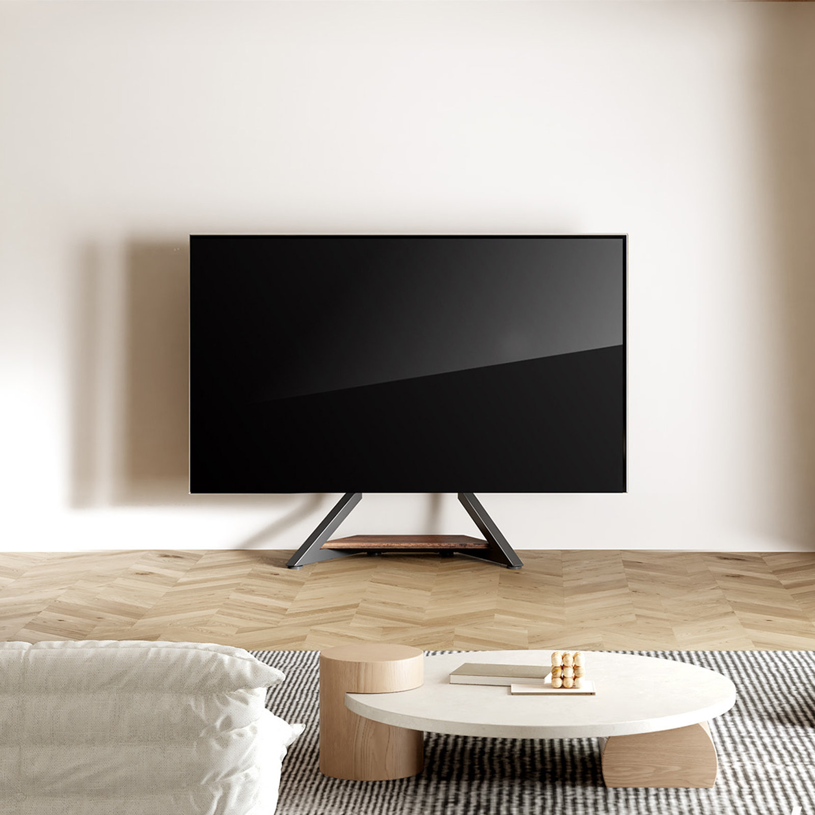 Fitueyes Design Black Tabletop TV Stand for 55-85 Inch TV, Holds up to ...