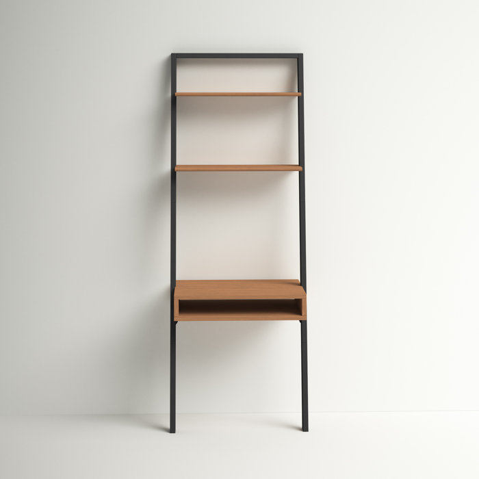 Latitude Run® Alanood Solid Wood Top Metal Base Leaning / Ladder Desk ...