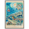 SIGNLEADER Framed Canvas Print Wall Art Chagall Crescent Moon Pastel ...