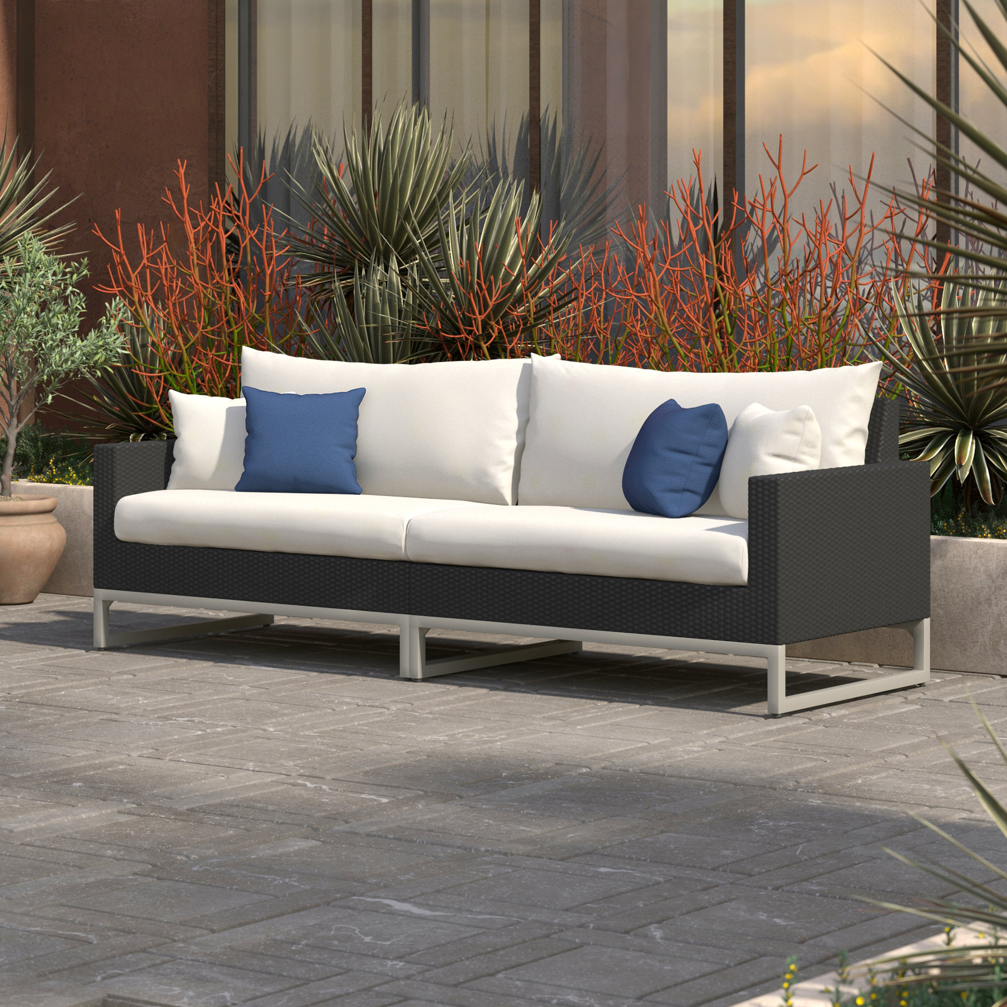 Wade Logan® Atie Sunbrella Outdoor 96In. Sofa | Wayfair