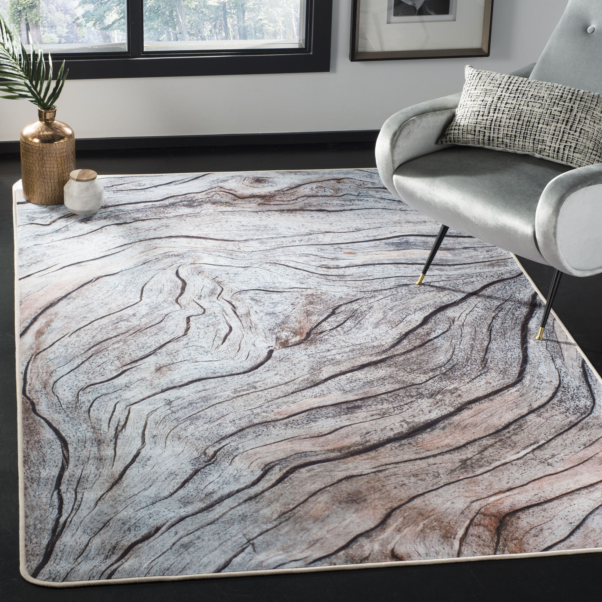 Union Rustic Camila Performance Machine Washable Abstract Rug & Reviews ...