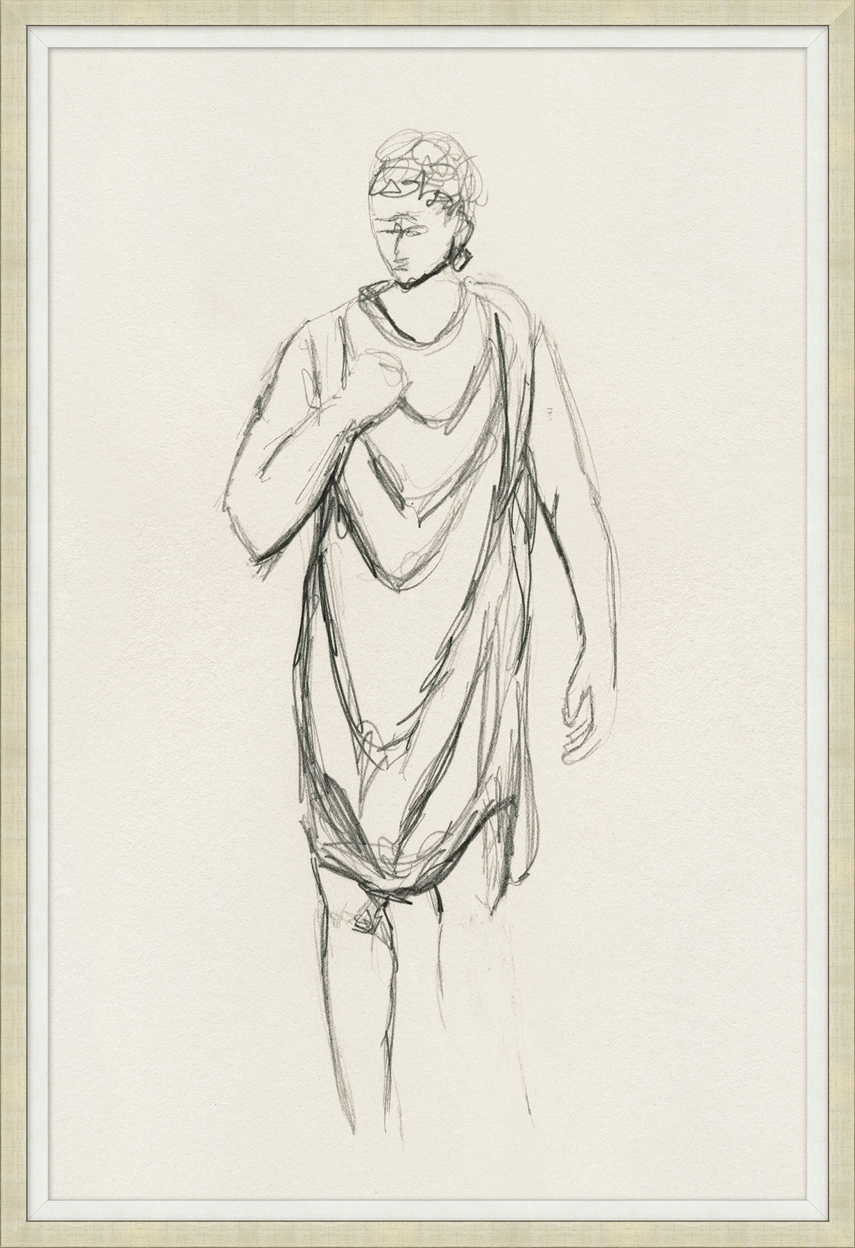 Wendover Art Group 'Contemplating Figure 2' - Picture Frame Drawing ...