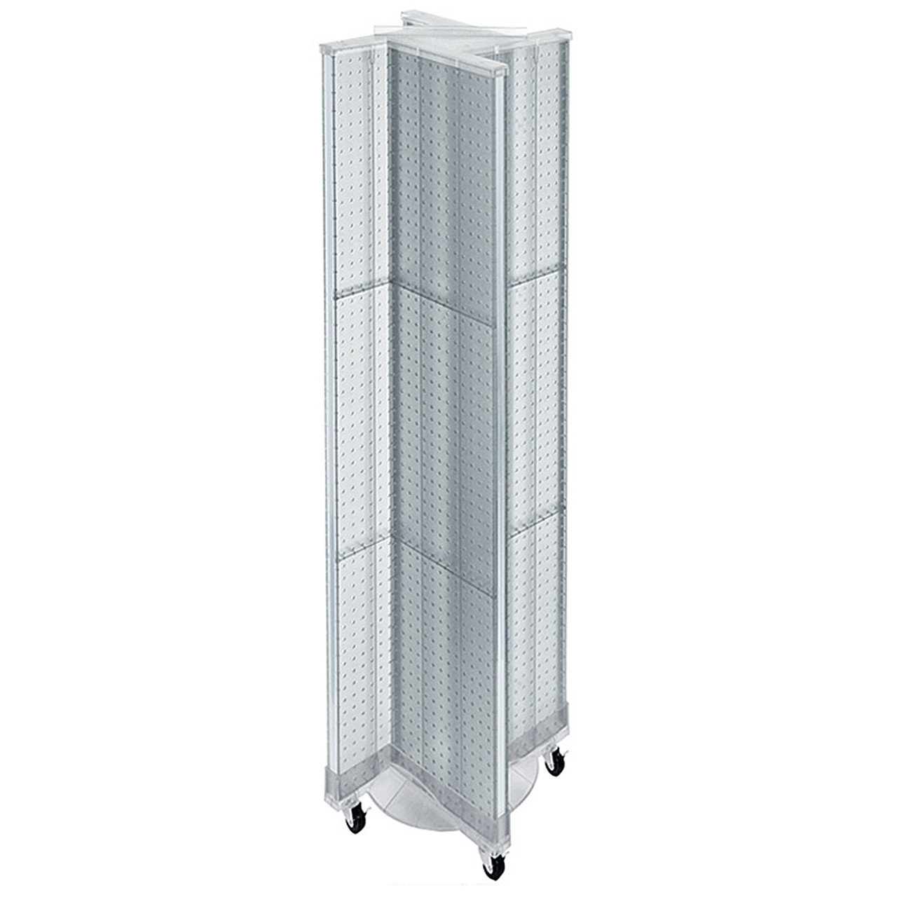 Azar Displays Pinwheel Pegboard Floor Display on Wheeled Base. Panel ...