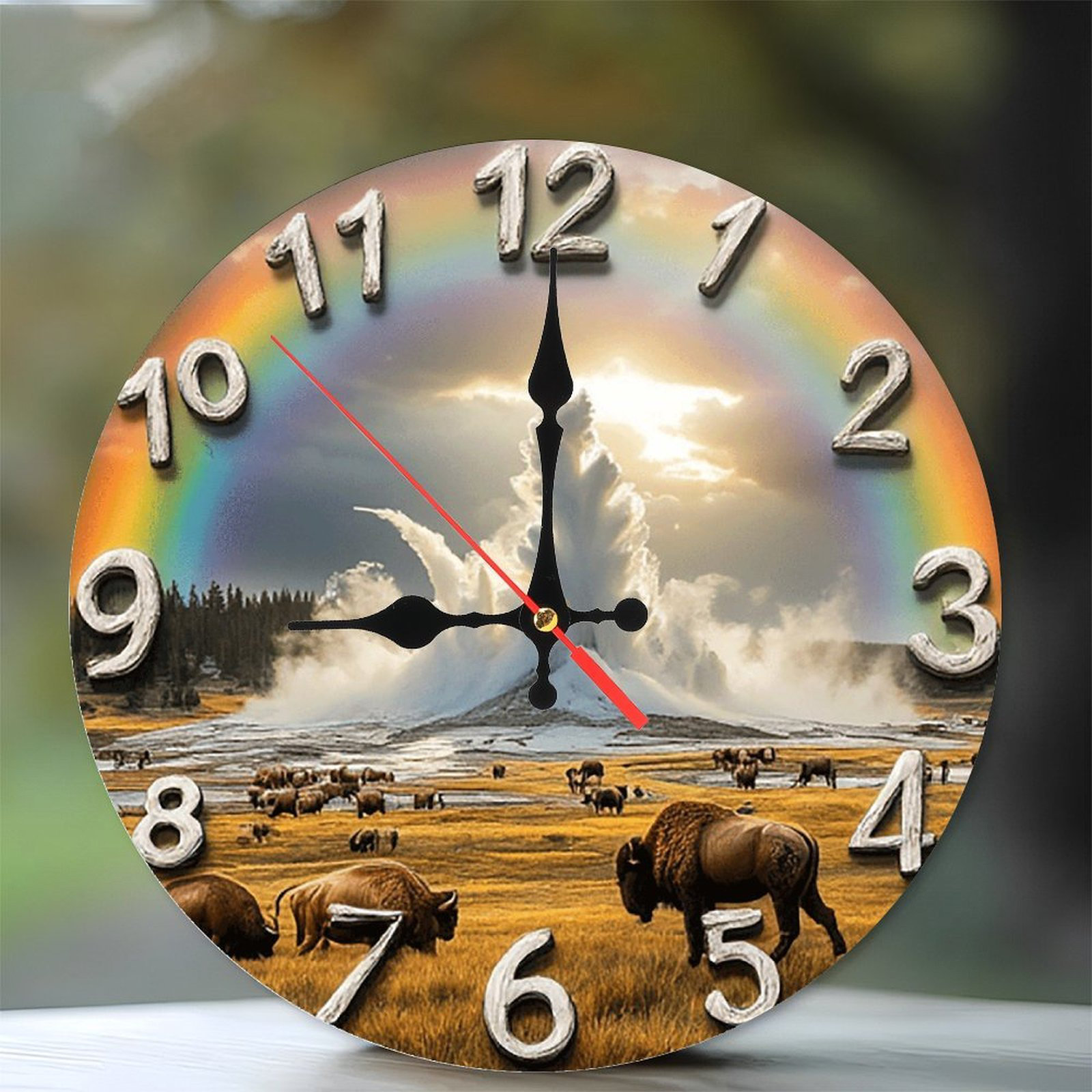 Dakota Fields 10" Round MDF Wall Clock with Silent Quartz Movement and ...