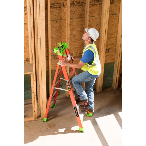 Louisville Ladder 10 ft. Fiberglass Cross Step Ladder with 300 lbs ...