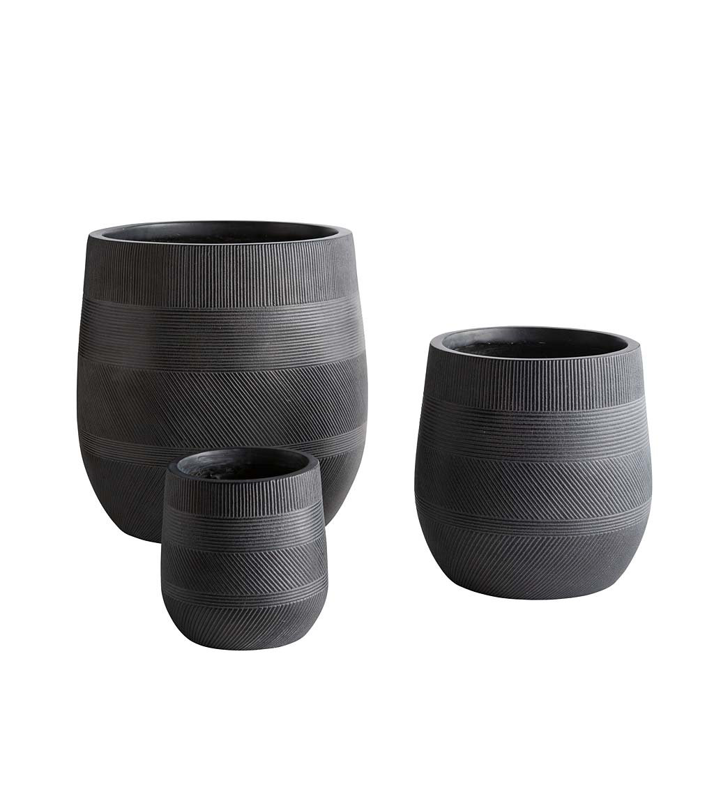 Latitude Run® Carbrey 3-Piece Round Stripe Pot Planter Set | Wayfair
