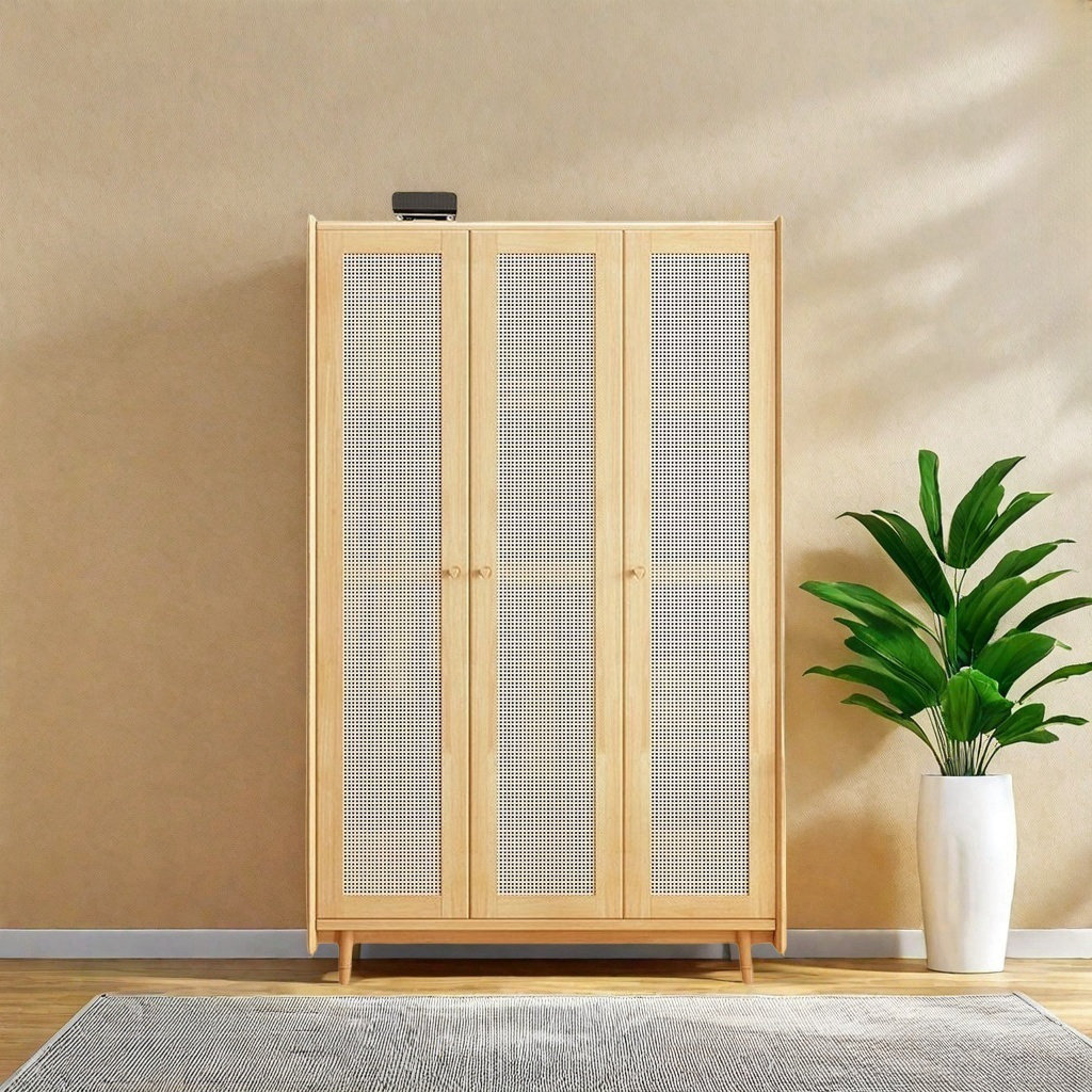 marlao Simple Rattan Woven Wardrobe | Wayfair