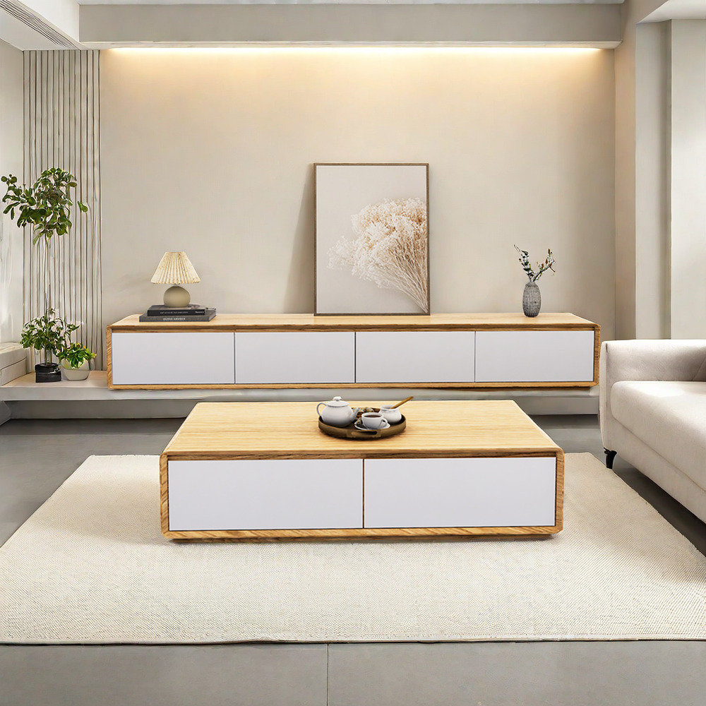 Aurora Craft Table basse et meuble télé haut de gamme avec rangement en ...