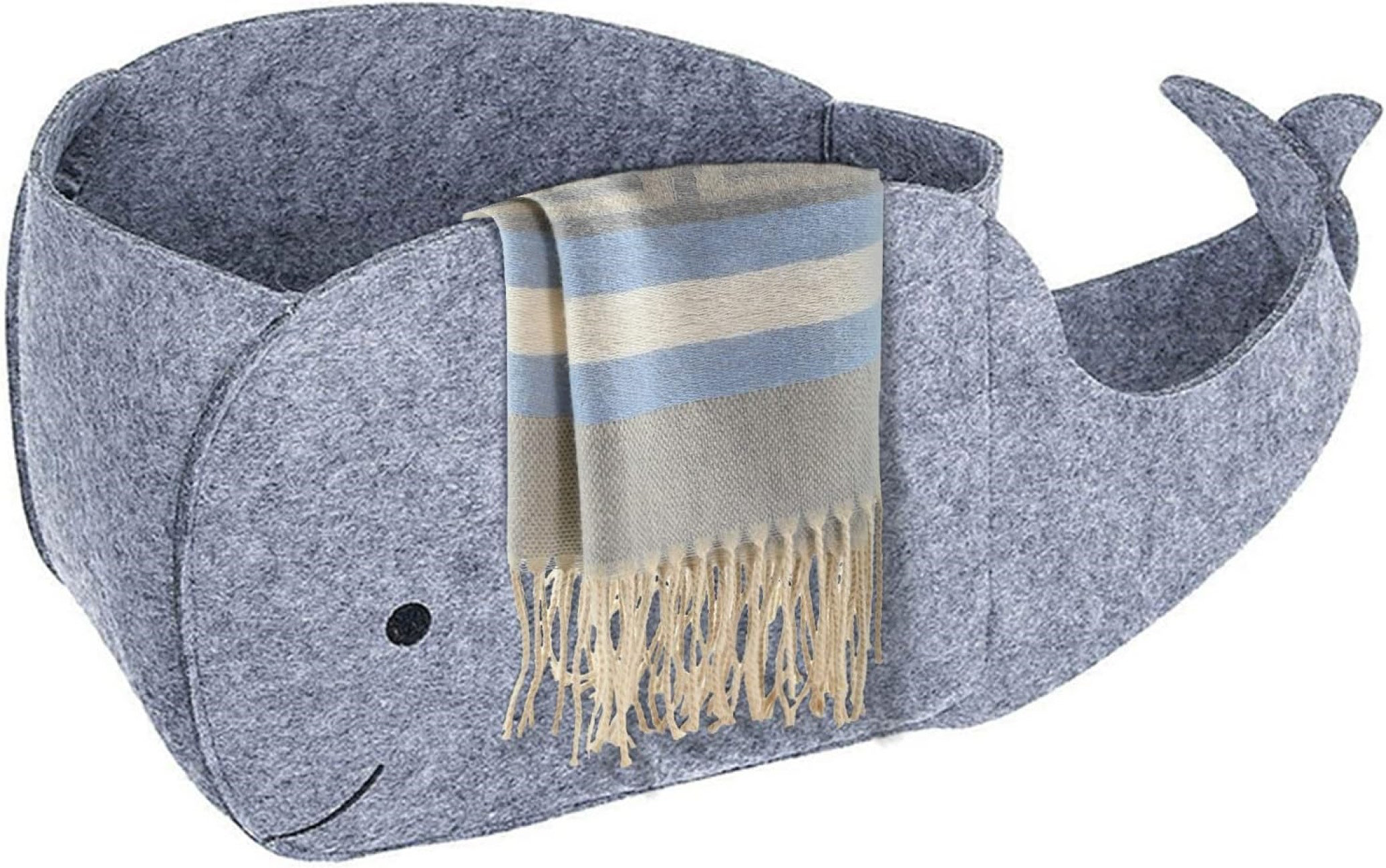 Sunside Sails Storage Basket Felt Storage Bin Whale Shaped Collapsible ...