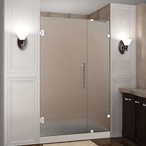 Aston Nautis 34" x 72" Hinged Completely Frameless Shower Door | Wayfair