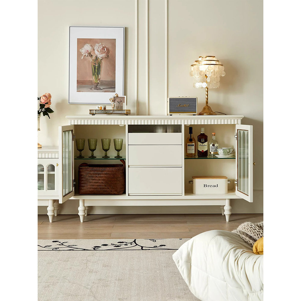 East Urban Home American Style Light Luxury White Accent Cabinet | Wayfair