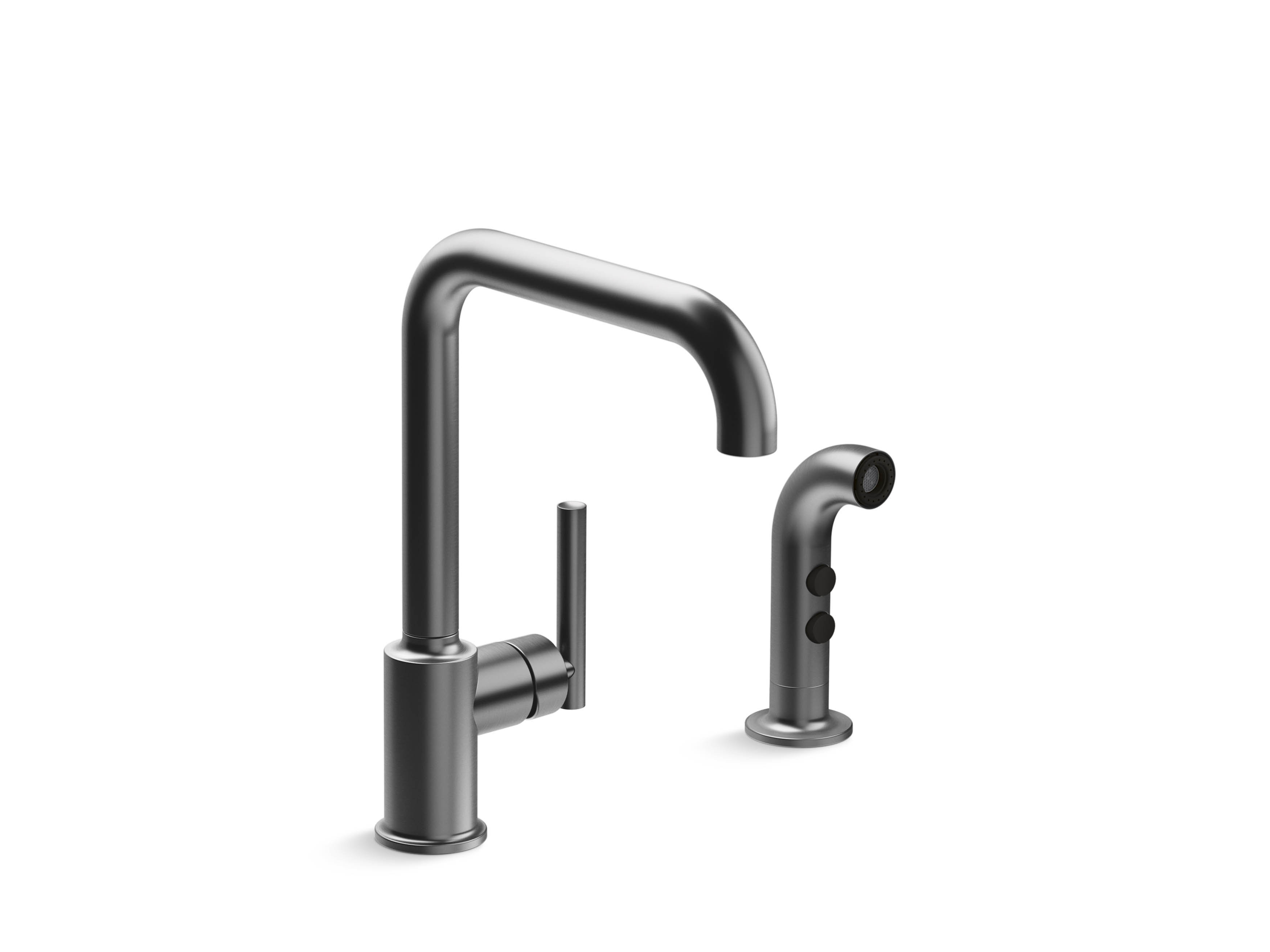 Kohler Purist Single-Handle Kitchen Sink Faucet With Side Sprayer | Wayfair