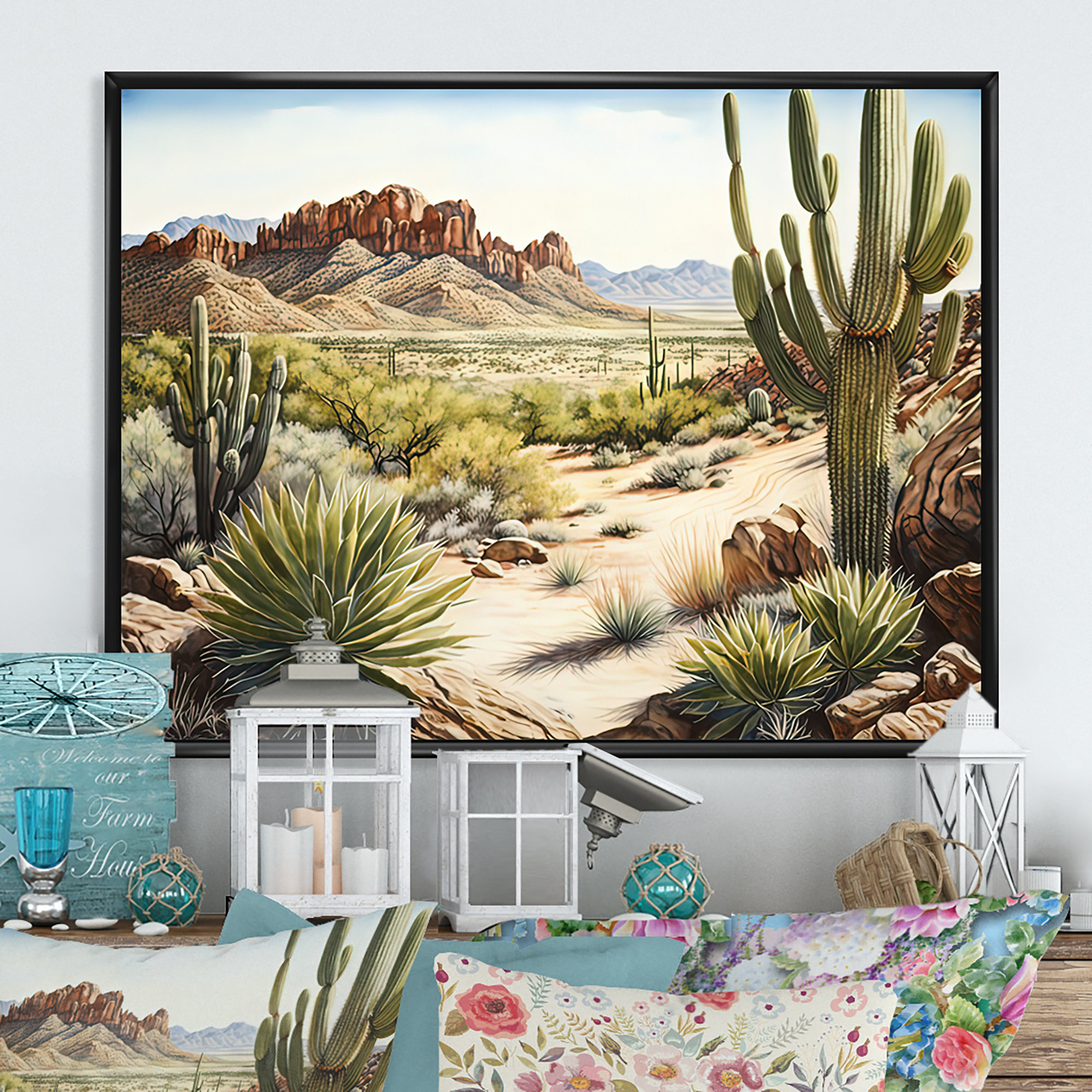 Design Art Arizona Desert V - Southwestern Canvas Wall Art - Wayfair Canada