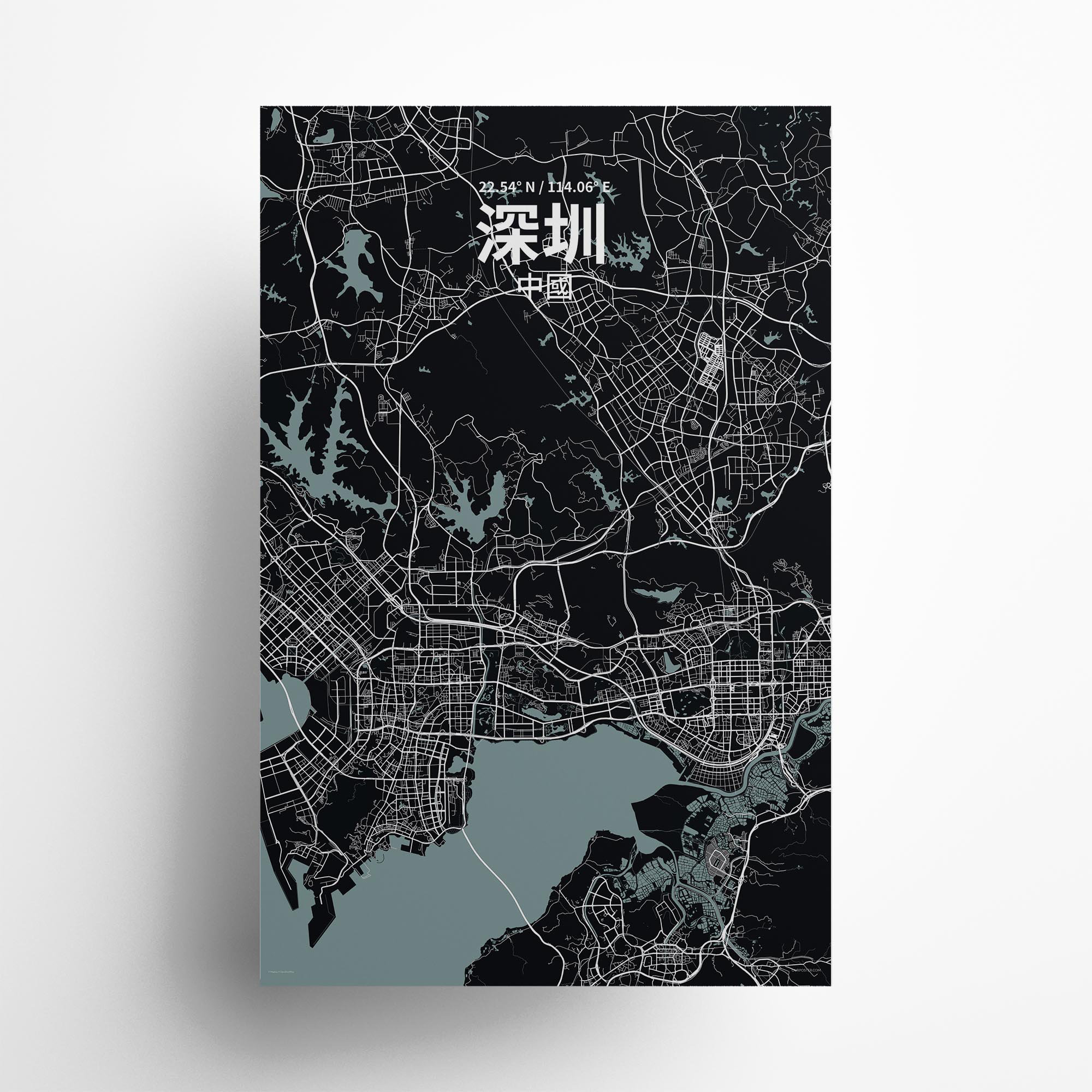 17 Stories China City Map Posters " Shenzhen China|中國 City Map ...