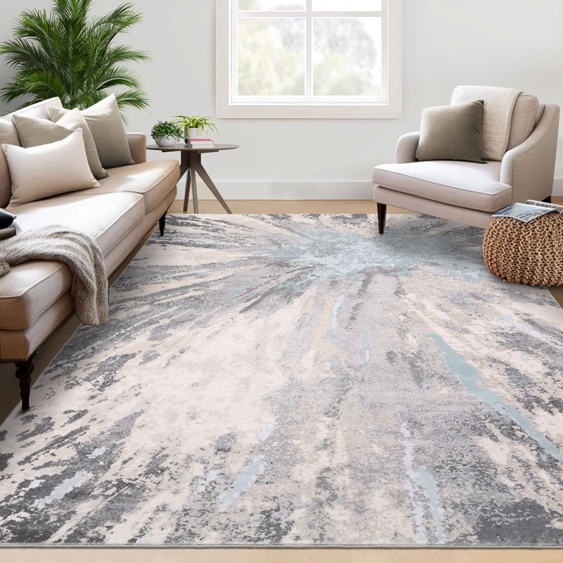 Wrought Studio Abstract Machine Washable Rug for Living Room Bedroom ...