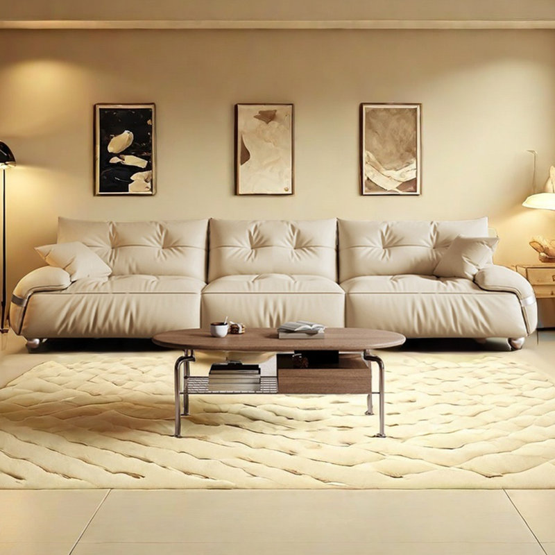 HarmonyFurns Mid Ancient Style Cream Straight Sofa | Wayfair