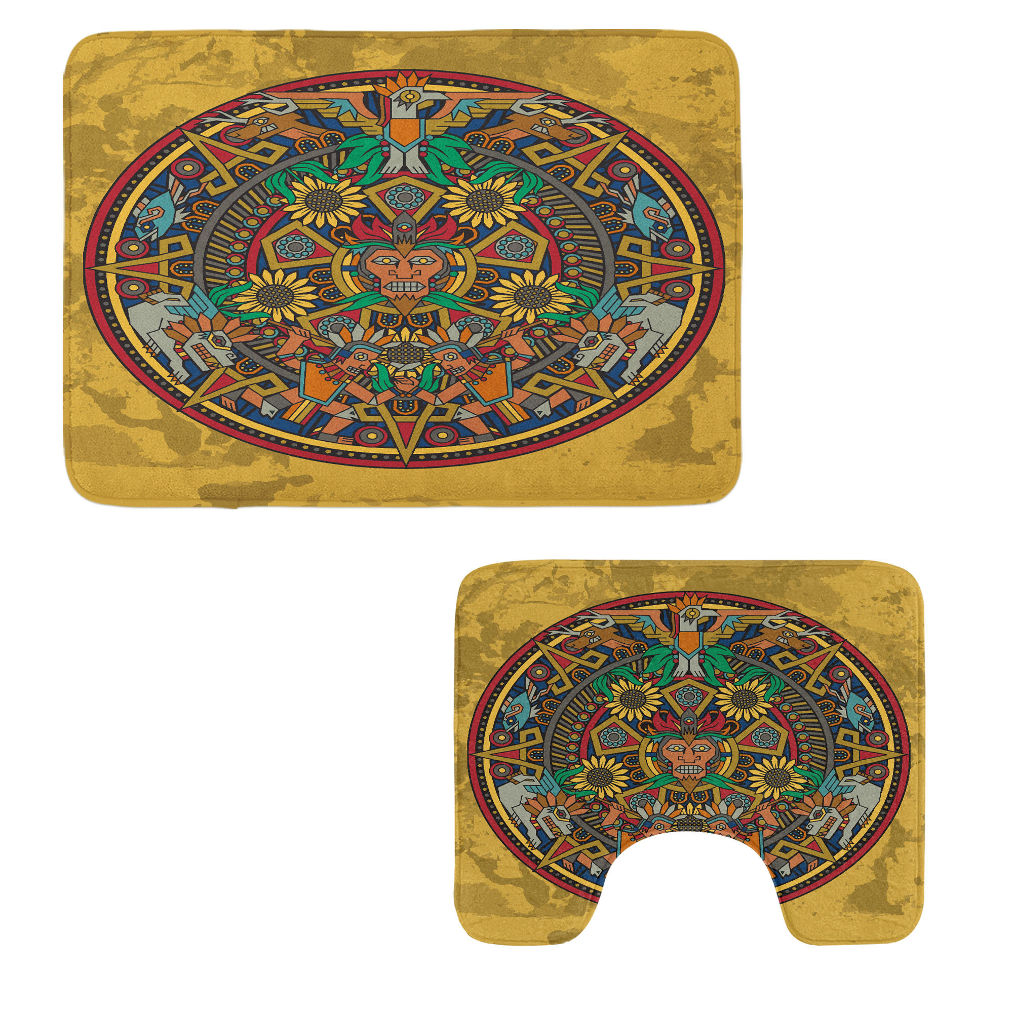 East Urban Home Tribal Bathroom Rug Set 2 Pieces Rectangle & Contour ...