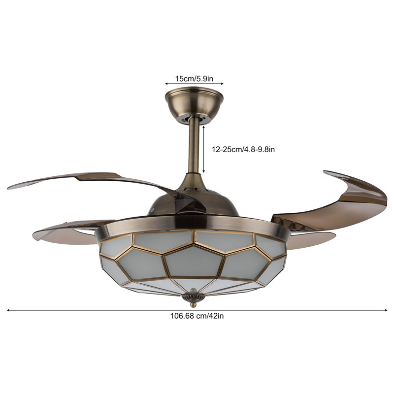Red Barrel Studio® 42" 4-Blade Modern Tiffany Style Retractable Ceiling ...