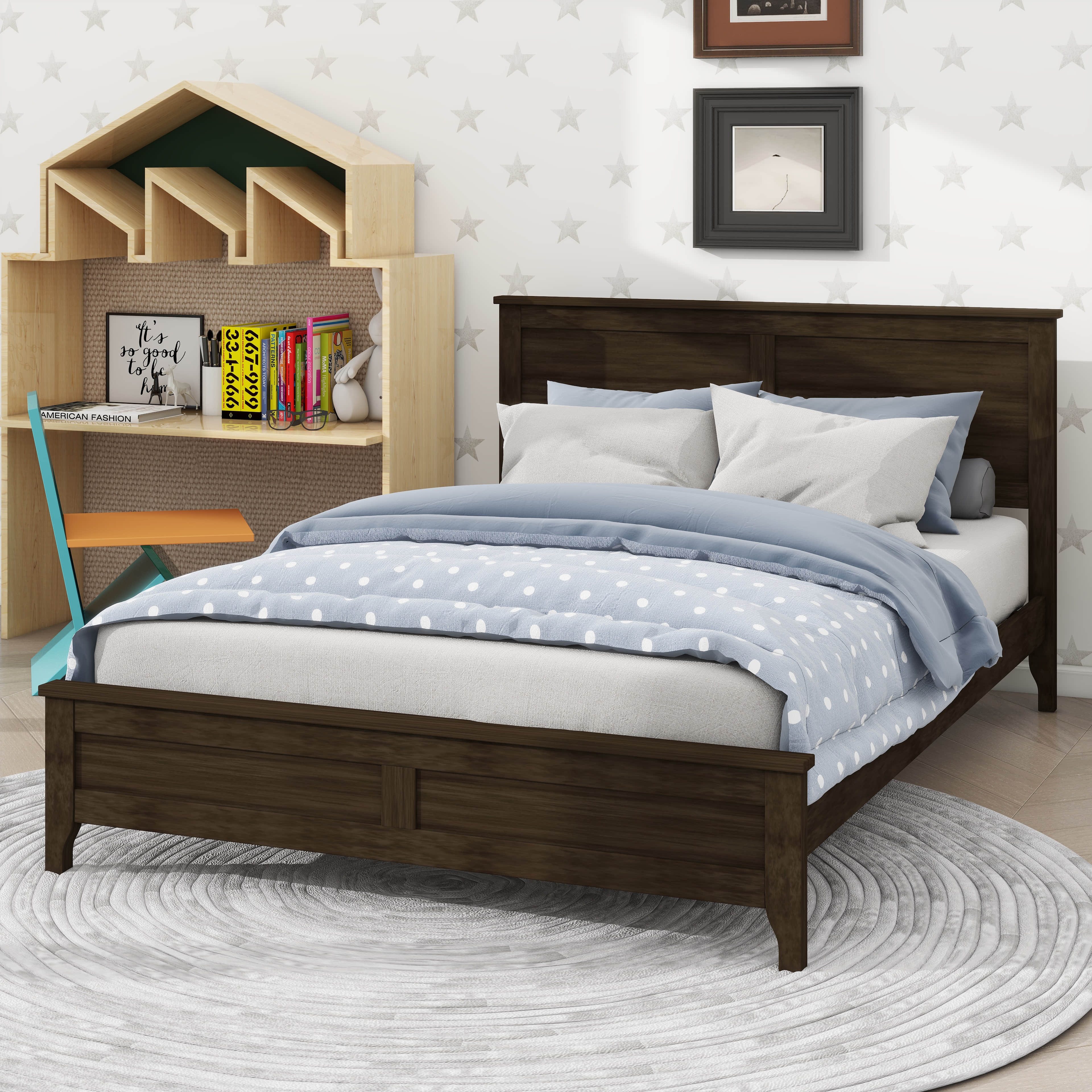Red Barrel Studio® Simplistic Panel Bed Frame With Sturdy Wooden Slats ...