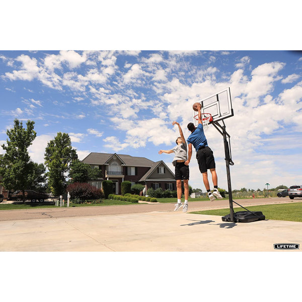 LIFETIME XL Portable Basketball Hoop With Pump Lift And 54" Inch ...
