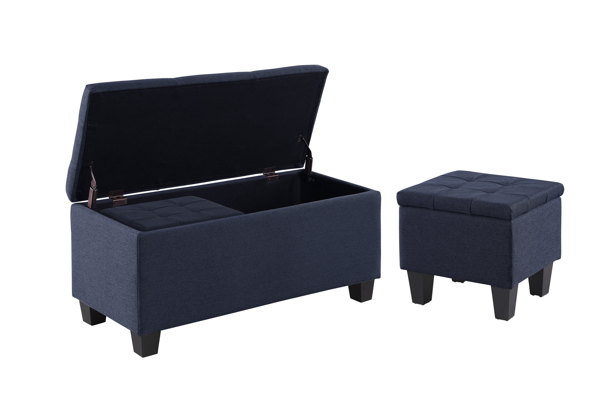 Latitude Run® Large Storage Ottoman Bench Set, 3 in 1 Combination ...
