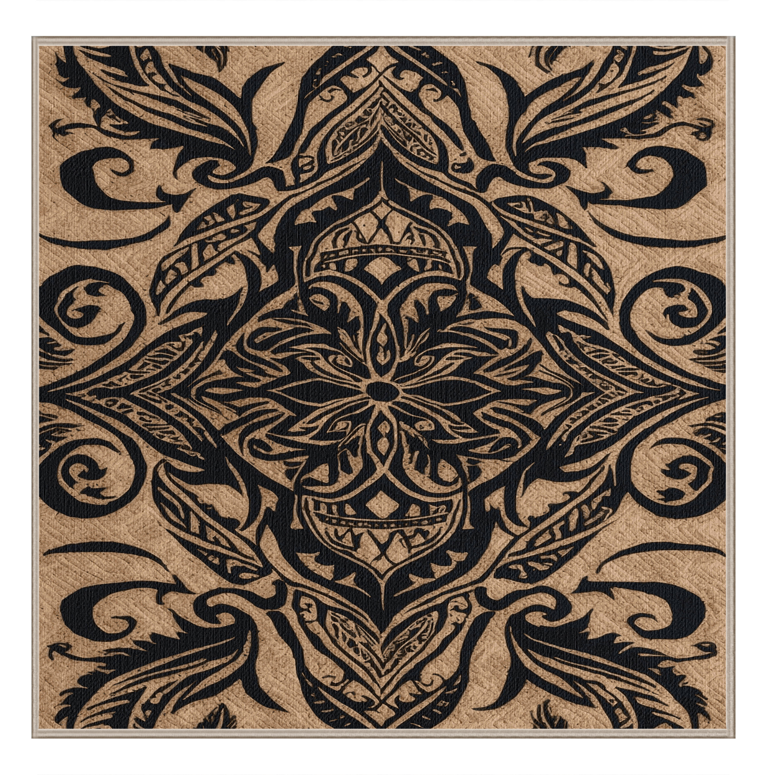 Breakwater Bay Washable Tribal Tattoo Designs Hawaiian Area Rug | Wayfair