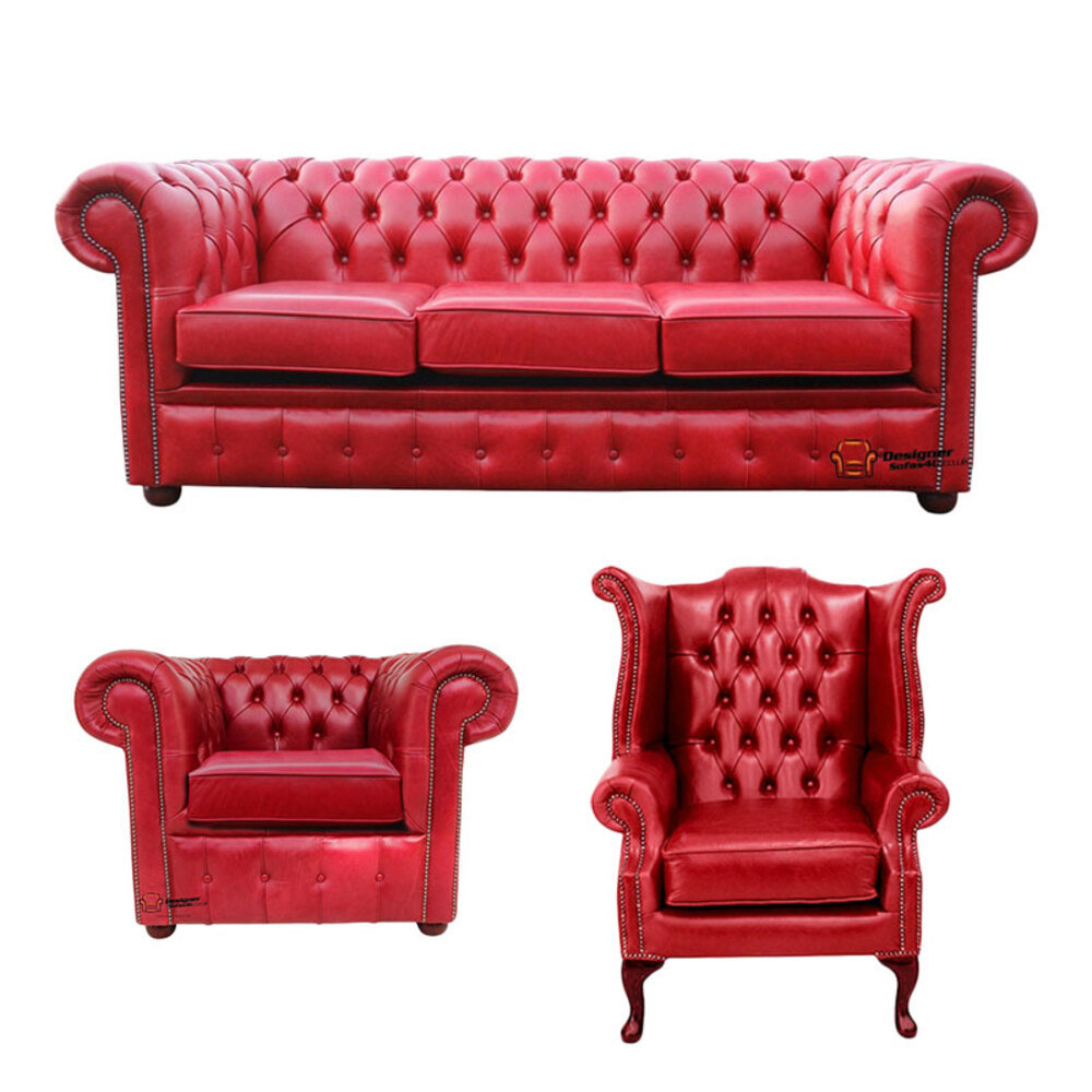 Designer Sofas For You Ltd Chesterfield 3 Seater Sofa + Club Chair ...